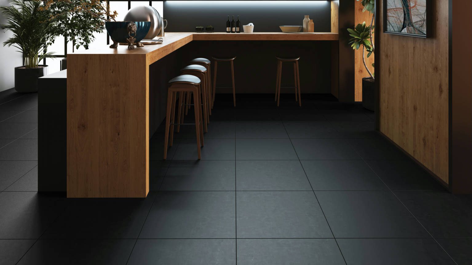 ¿Es buena idea un piso para baño color negro?